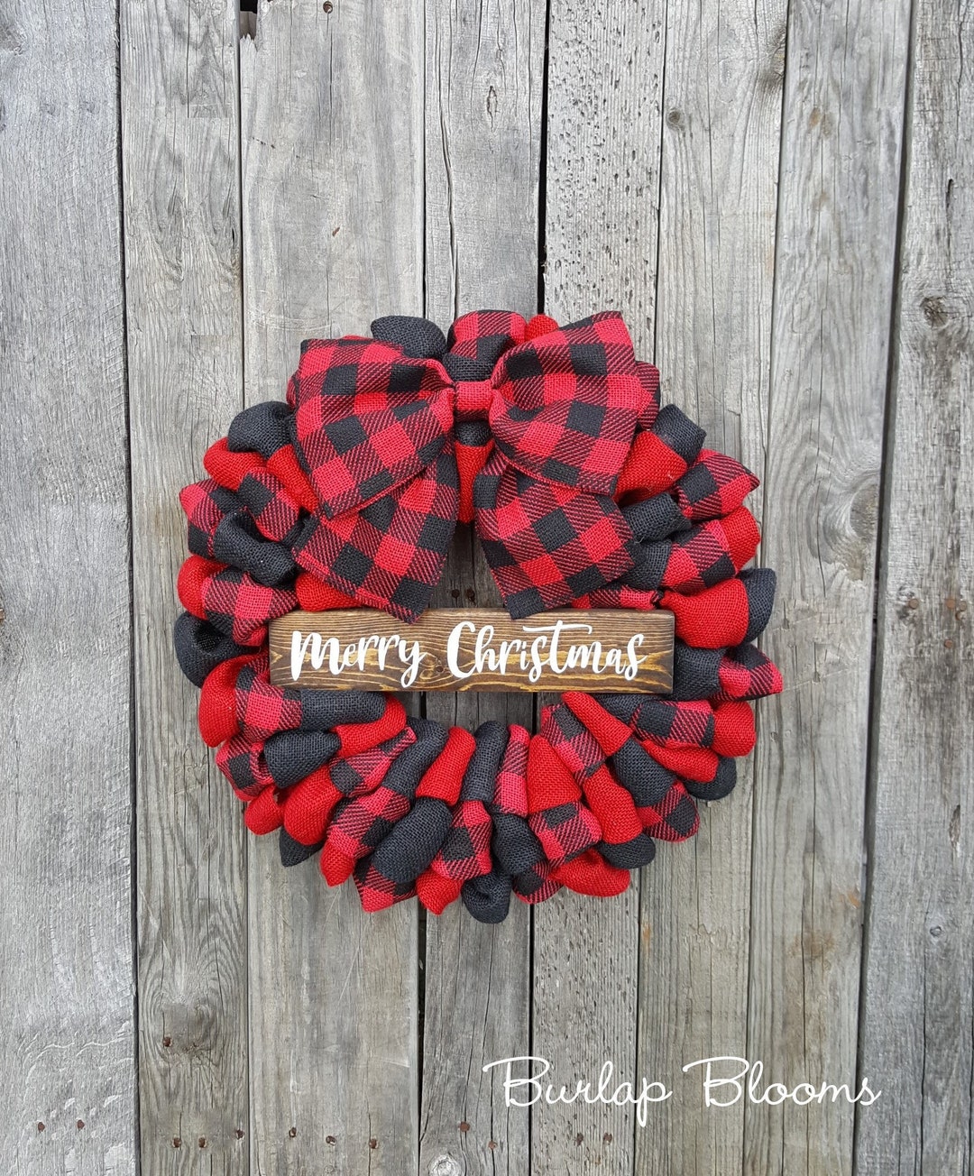 Buffalo Plaid Wreath, Christmas Wreath, Buffalo Check Wreath, Holiday ...