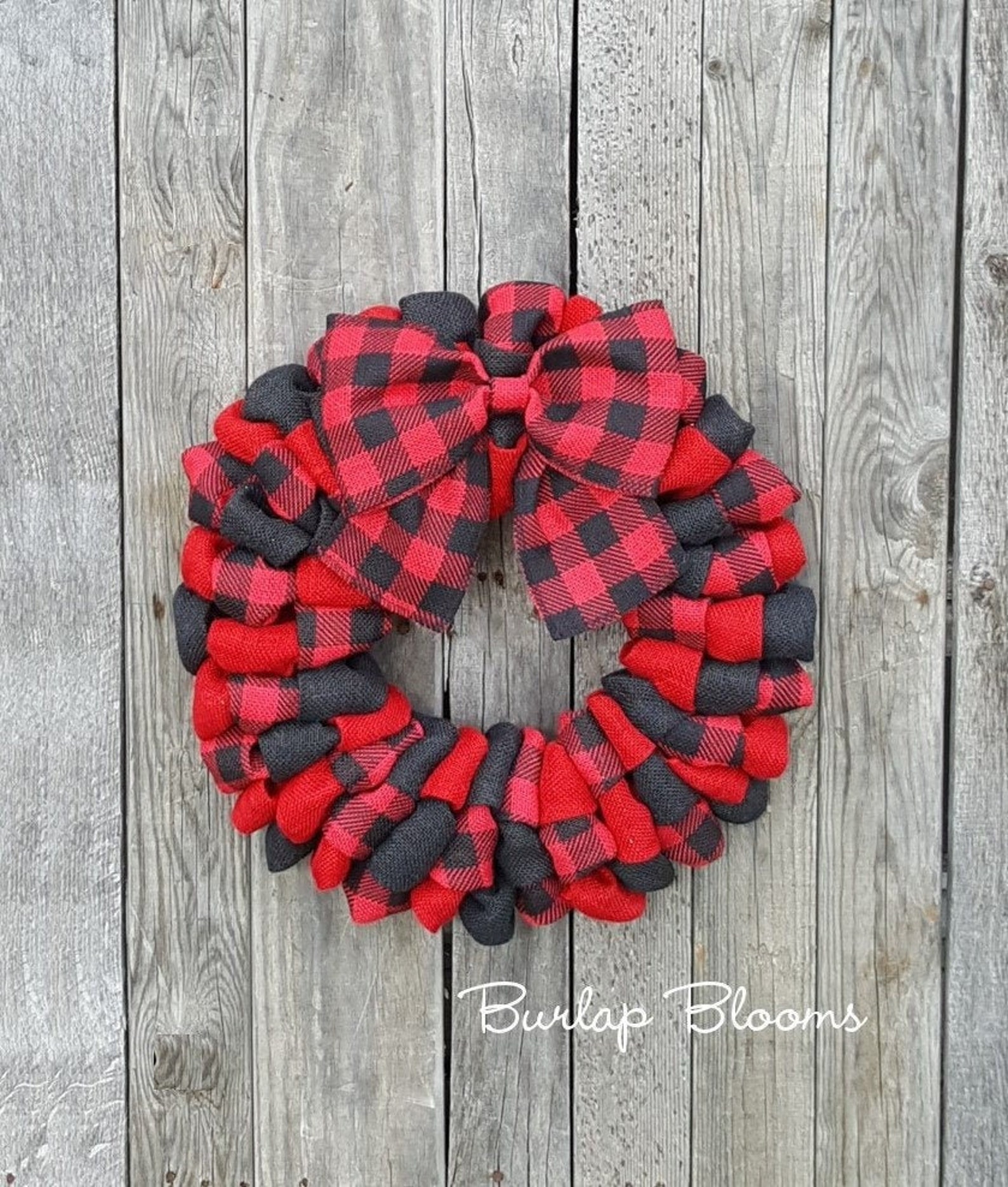 Buffalo Plaid Wreath, Christmas Wreath, Buffalo Check Wreath, Holiday ...
