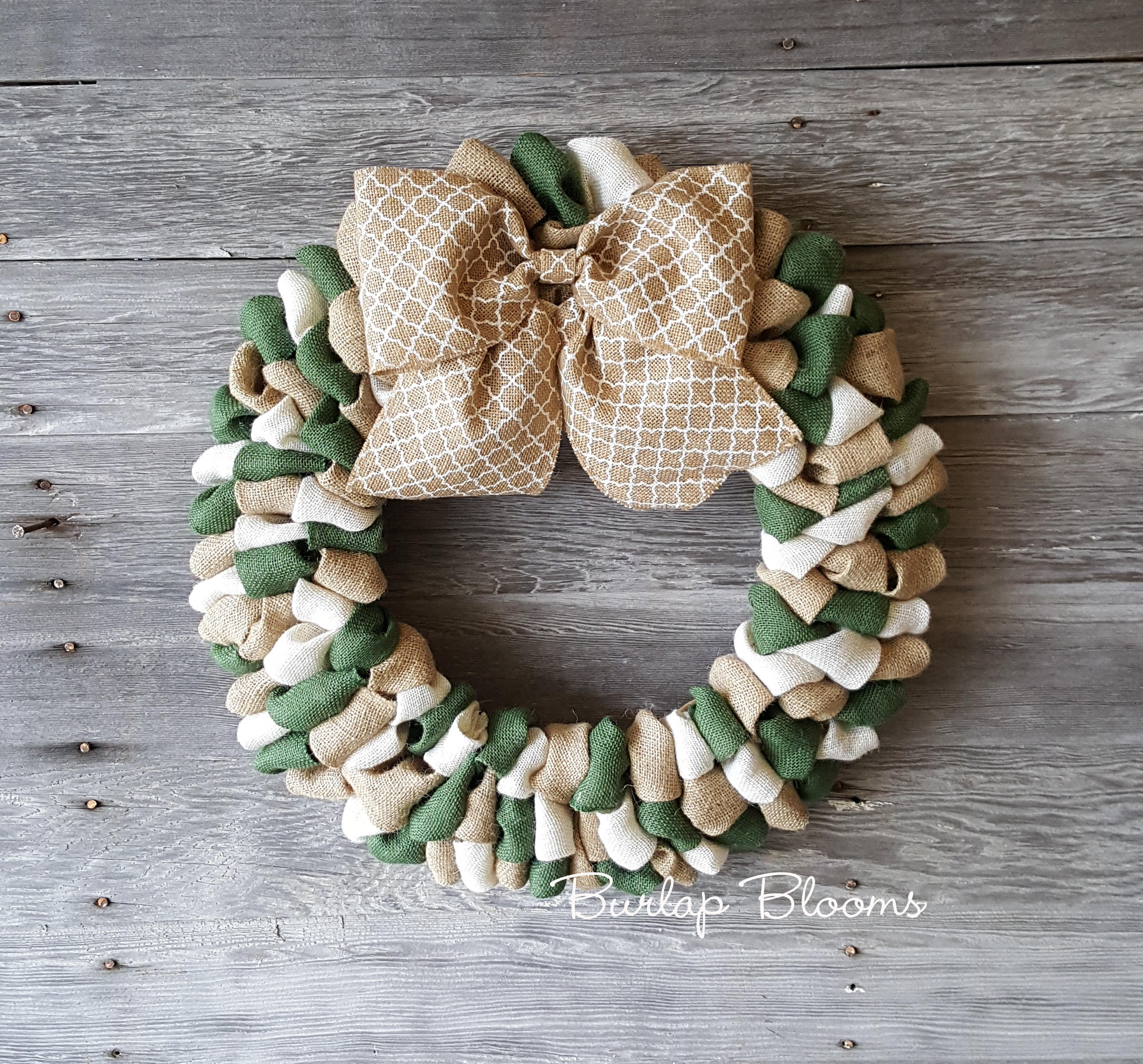 Spring Burlap Wreath Year Round Wreath Burlap Wreath Front - Etsy