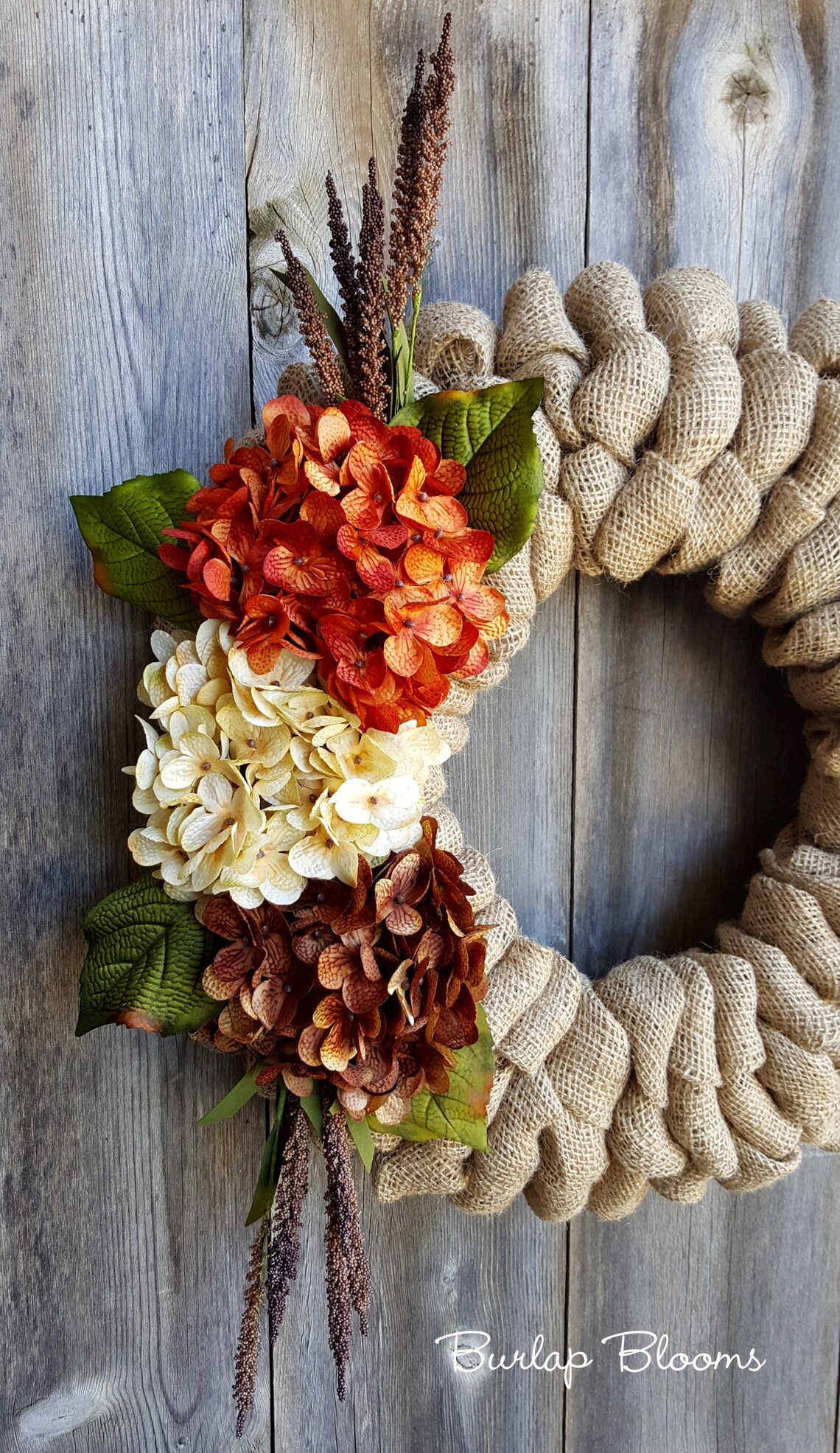 Burlap Fall Wreath Autumn Wreath Floral Wreath Burlap | Etsy