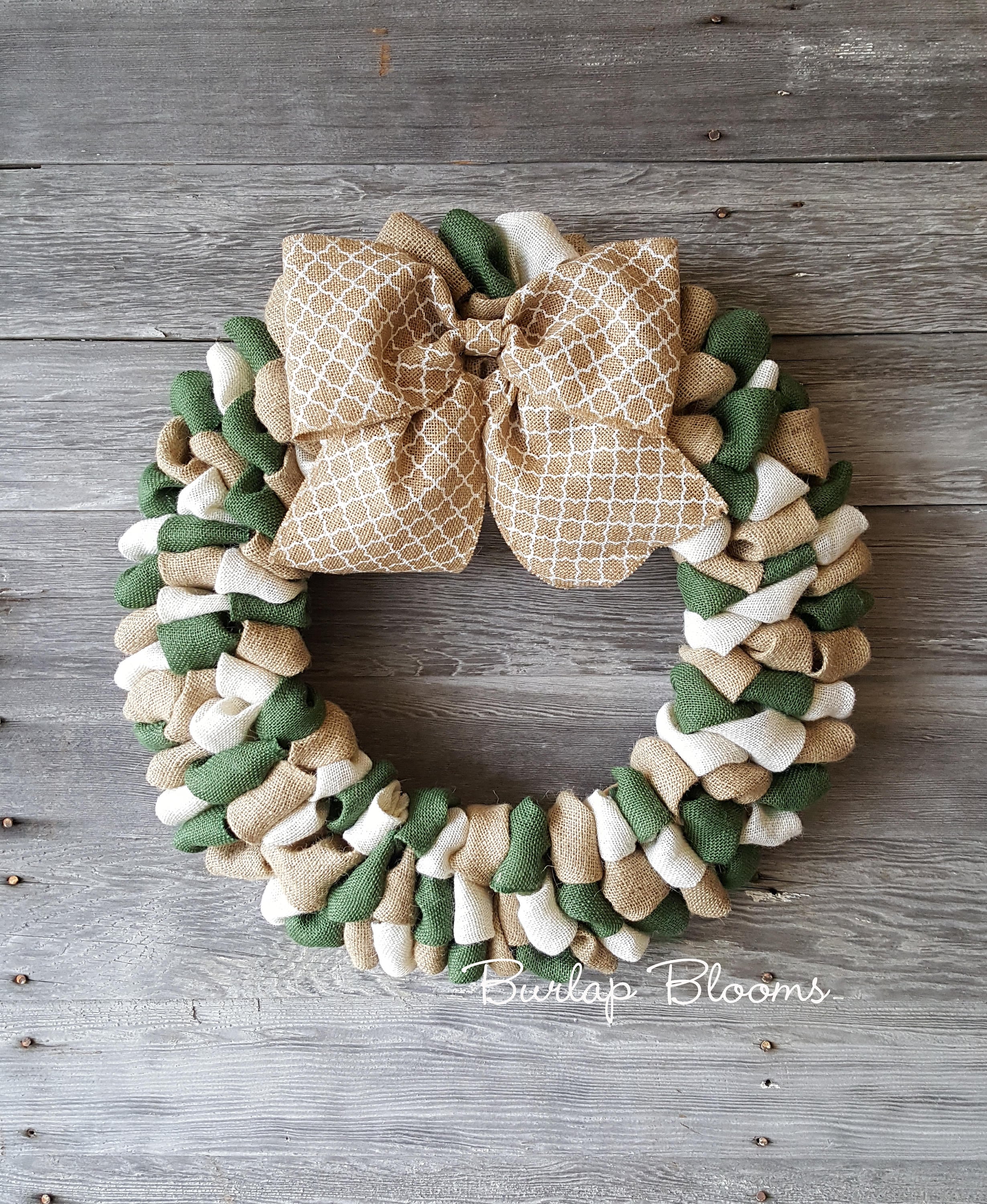 Spring Burlap Wreath Year Round Wreath Burlap Wreath Front - Etsy