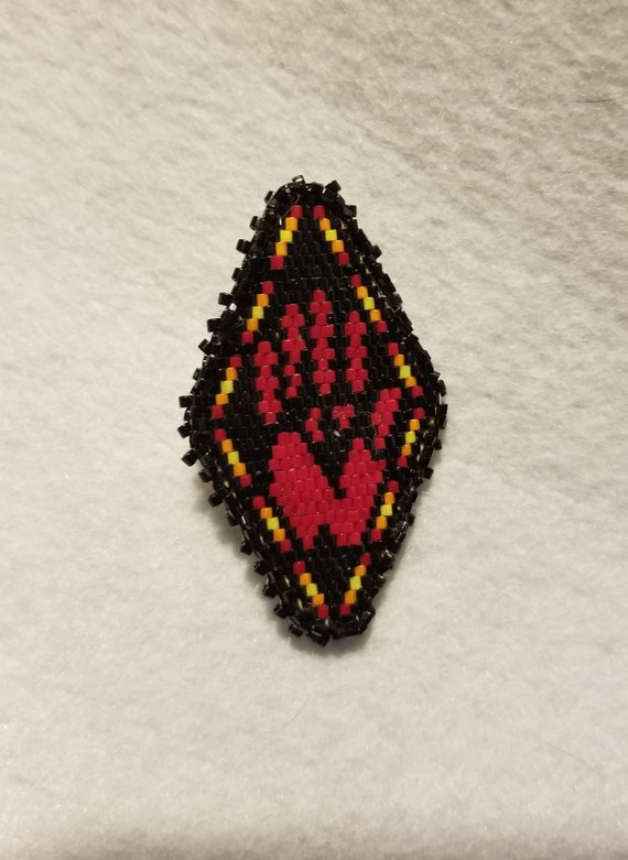Red Hand Broach - Etsy