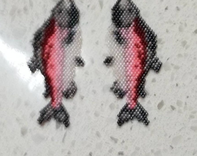 Salmon Earrings - Etsy