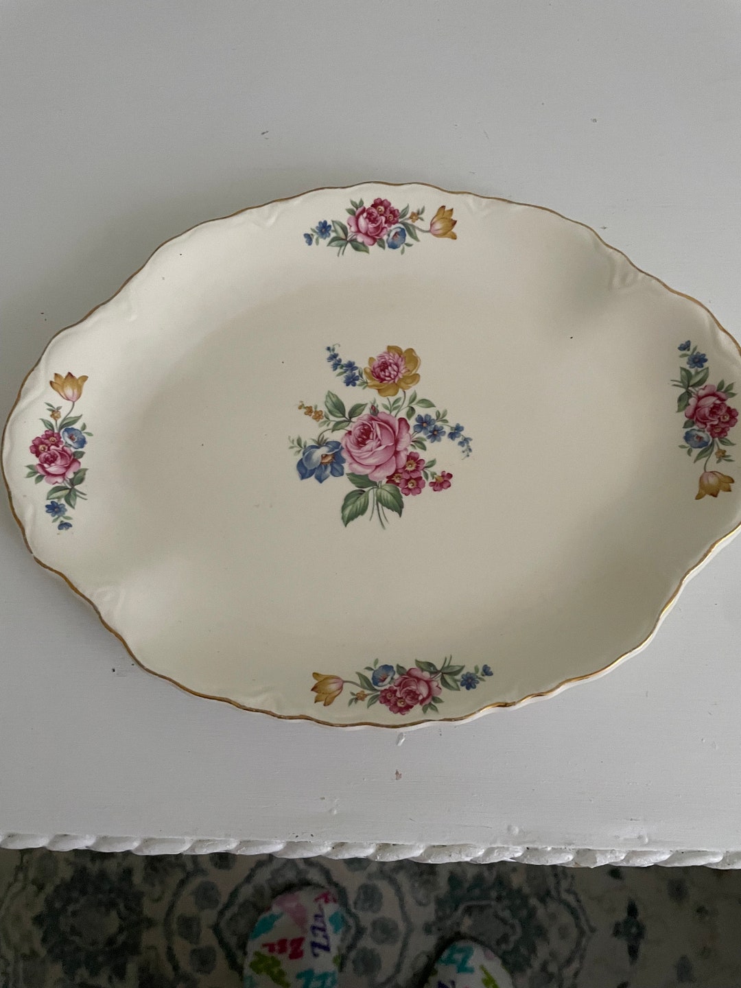 Vintage Hazel Atlas Scio Oval Serving Platter - Etsy