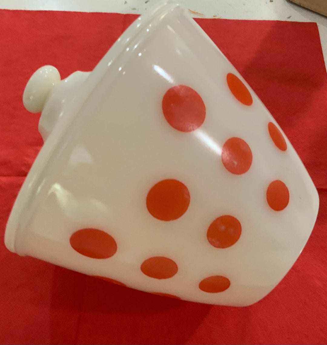 Red Polka Dot Federal Glass Bacon Grease Container - Etsy
