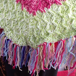 Retro Style Poncho Textured Slip Stitch Pattern in a Rainbow of Colours ...