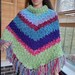 Retro Style Poncho Textured Slip Stitch Pattern in a Rainbow - Etsy