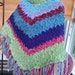 Retro Style Poncho Textured Slip Stitch Pattern in a Rainbow - Etsy