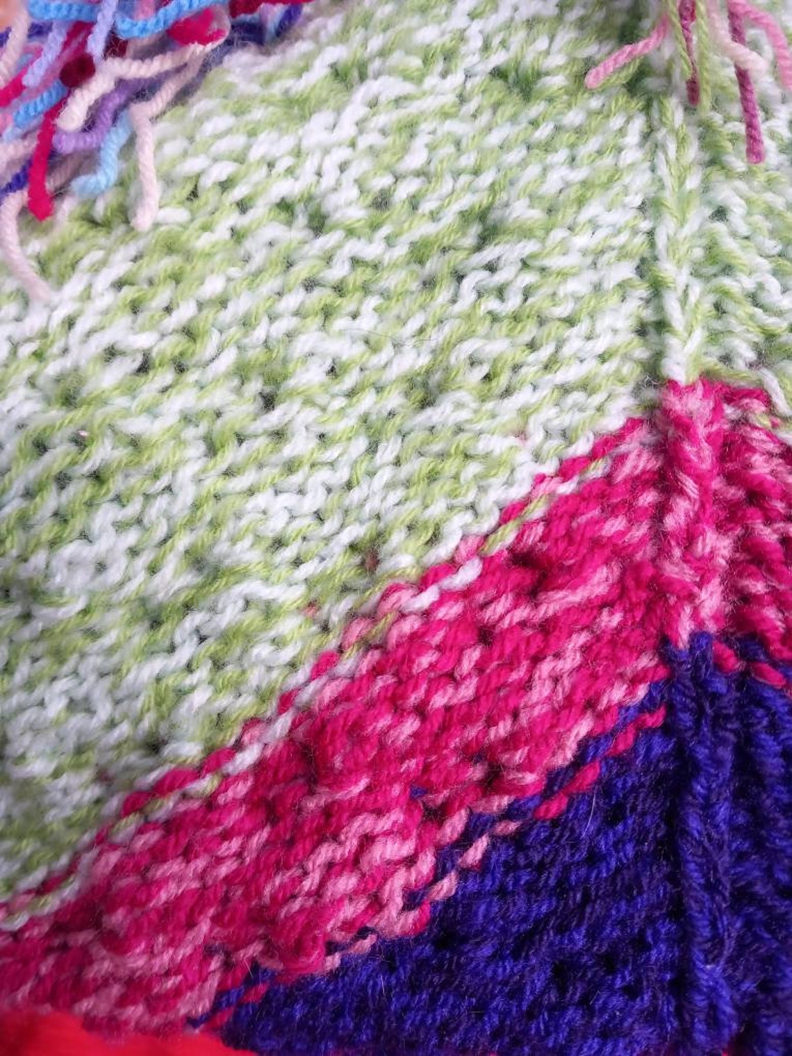 Retro Style Poncho Textured Slip Stitch Pattern in a Rainbow - Etsy