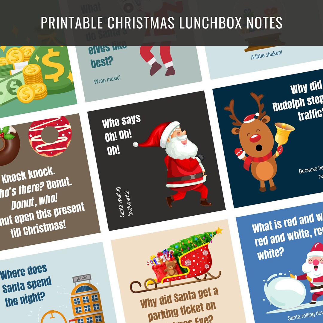 Christmas Lunchbox Notes - Printable Digital Download - Etsy