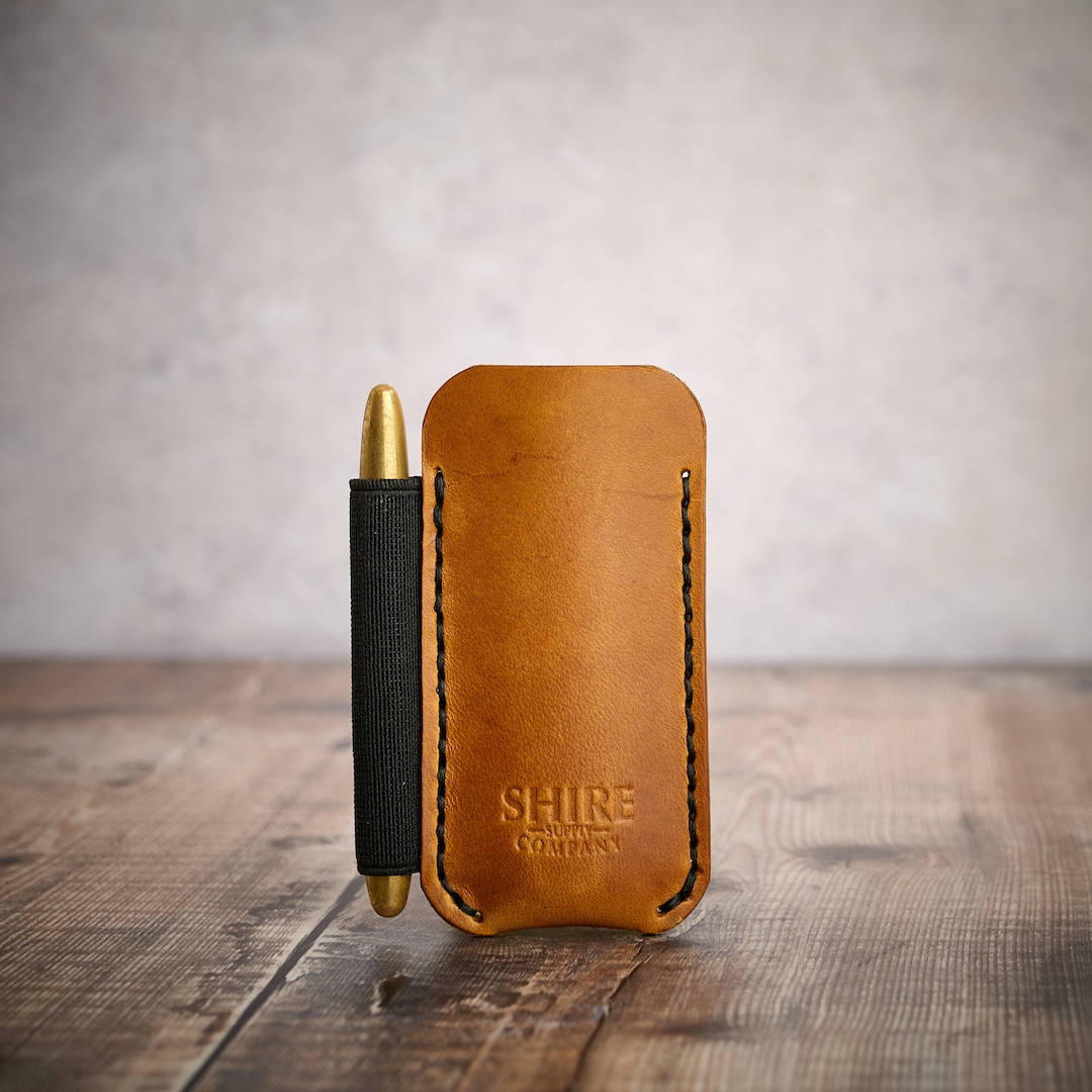 Leather EDC Single Knife Slip Plus Pen Holder, EDC Pouch, Pocket ...