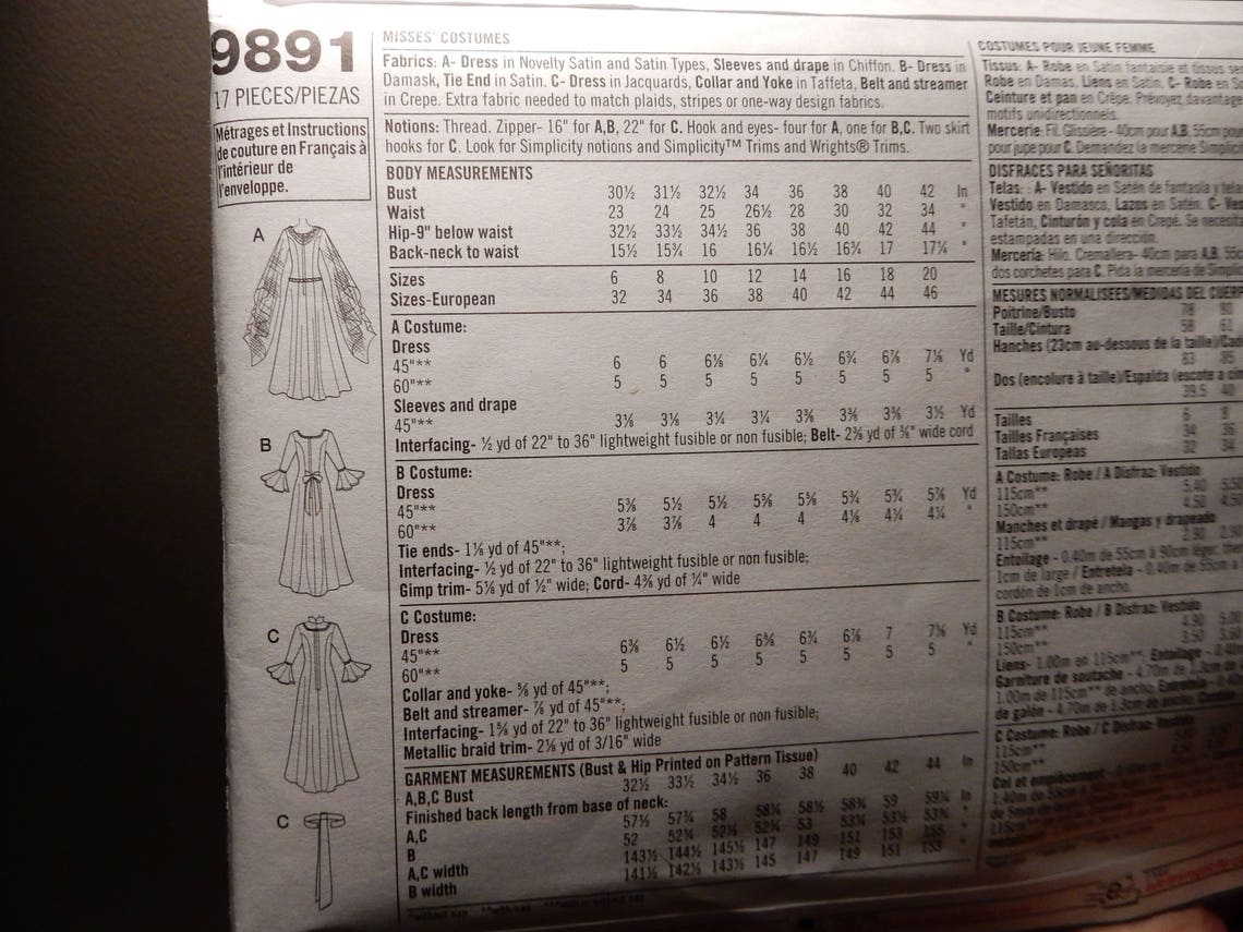 Simplicity 9891 Historical Dress Pattern Sizes 6 8 10 12 | Etsy