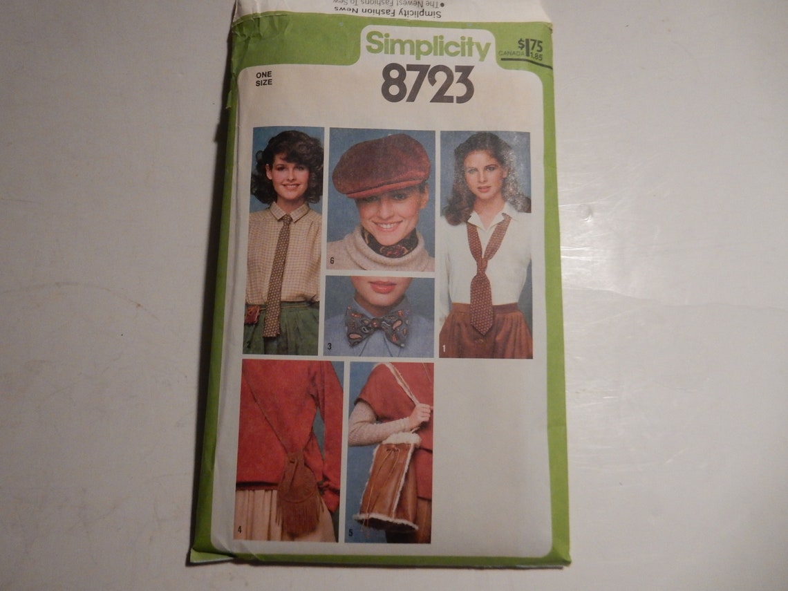 Simplicity 8723 Newsboy Cap Tie Drawstring Bag Pattern for | Etsy