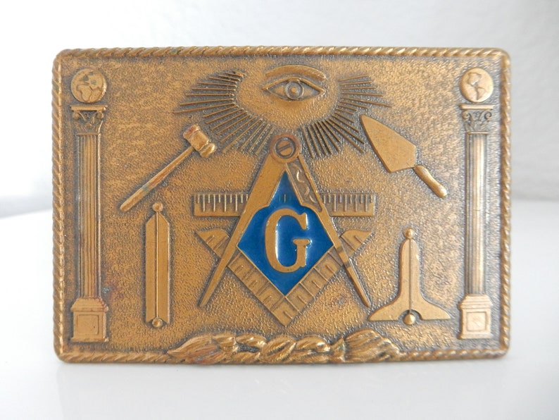 Masonic Bronze Belt Buckle - Etsy