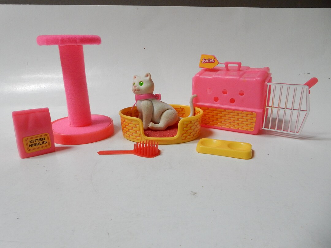 Barbie's Kitten, Fluff, and Accessories - Etsy