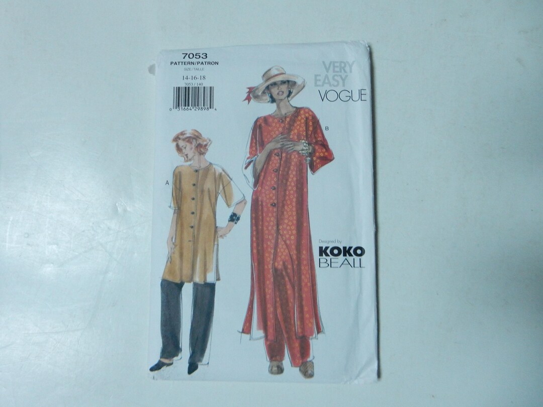 Vogue 7053 Misses Tunic and Pants Pattern - Etsy