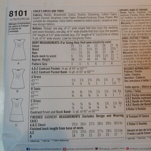 Simplicity 8101 Child's Dress and Tunic - Etsy