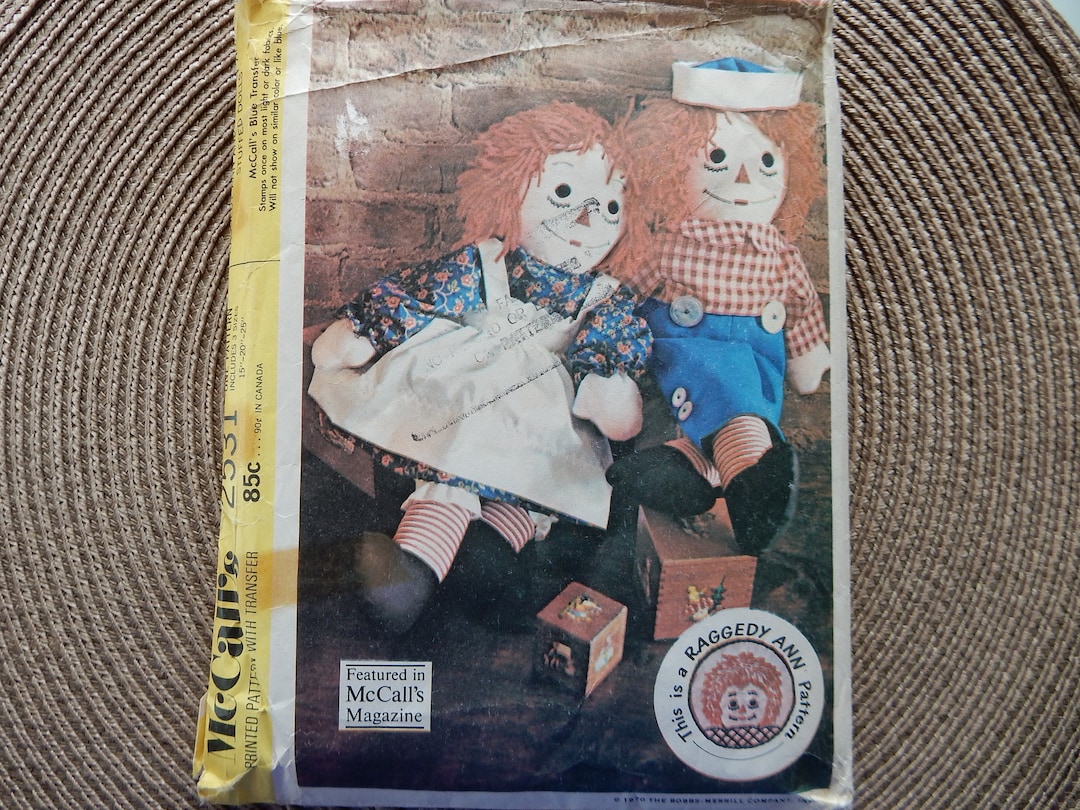 Mccall's Crafts 2531 Raggedy Ann and Raggedy Andy 15, 20 and 25 Inch ...