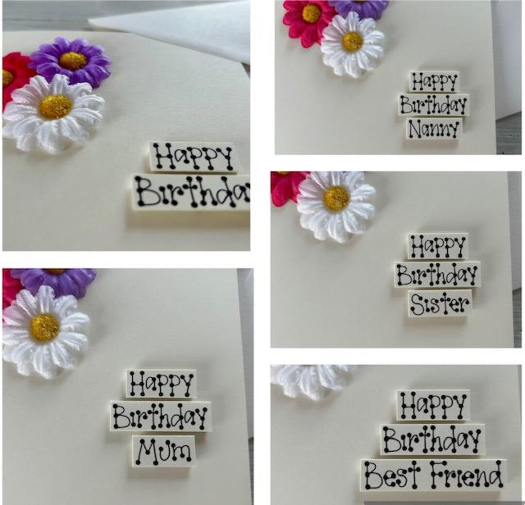 Personalised Name Happy Birthday Card With Daisy Flowers for Her ...
