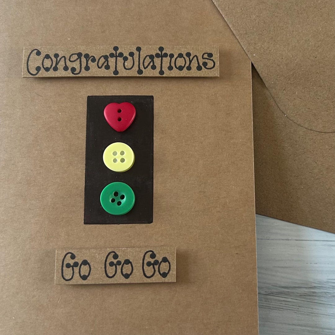 Handmade Card Congratulations Passed Driving Test Traffic Light - Etsy