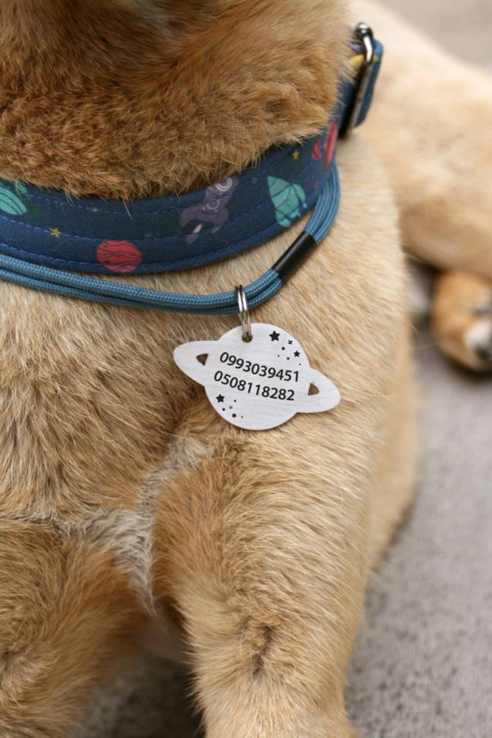 Planet Saturn Dog Tag Space Id Tad Rocket Pet Id Tag Astro - Etsy
