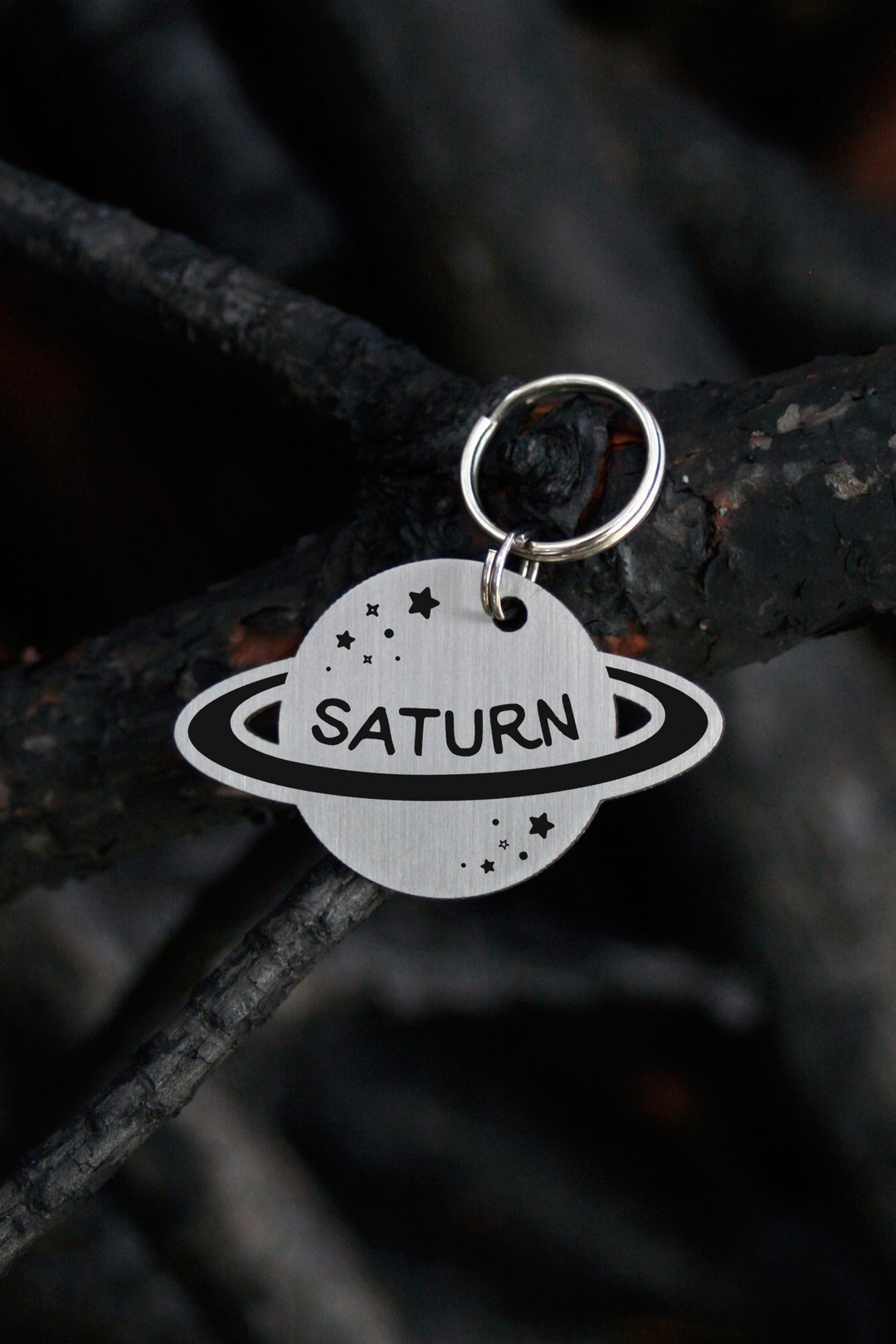 Engraved Saturn Planet Pet ID Tag - Stainless Steel Space Dog Tag - Etsy