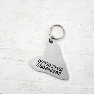 Shark Tooth Dog Tag, Teeth Sharky, Custom Two Sides, Customized Pet ID ...