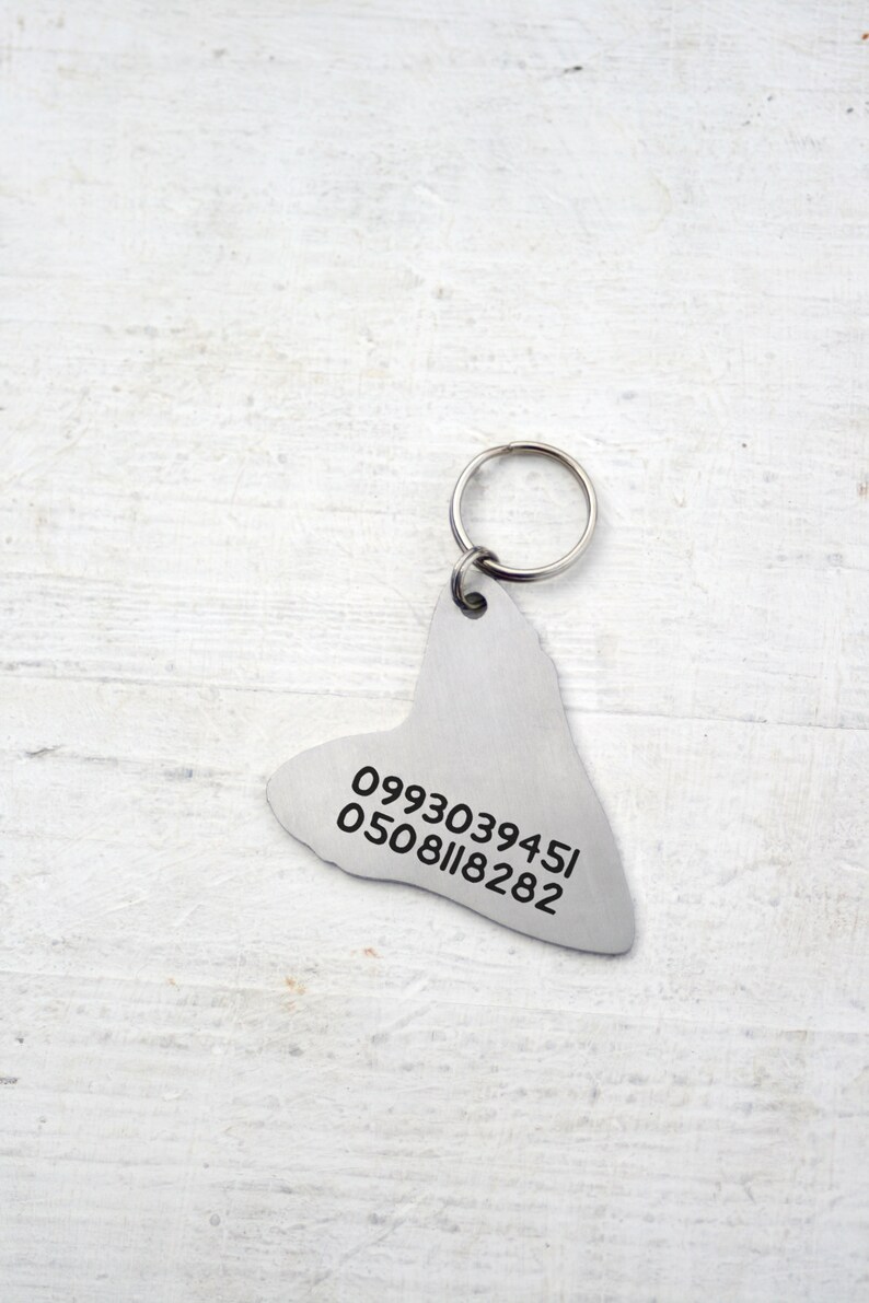 Shark Tooth Dog Tag: Custom Two-sided Pet ID - Etsy