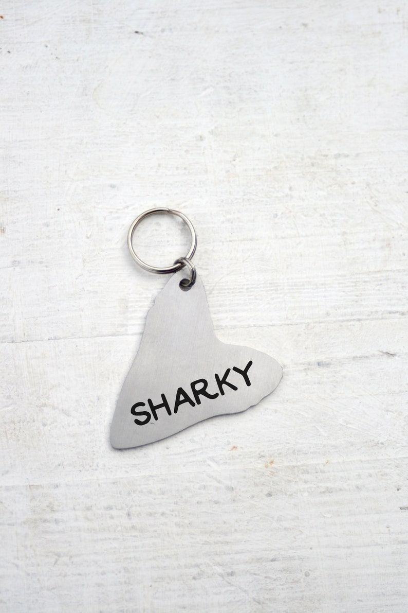 Shark Tooth Dog Tag: Custom Two-sided Pet ID - Etsy