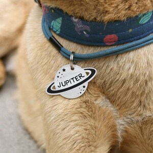 Planet Saturn Dog Tag Space Id Tad Rocket Pet Id Tag Astro - Etsy