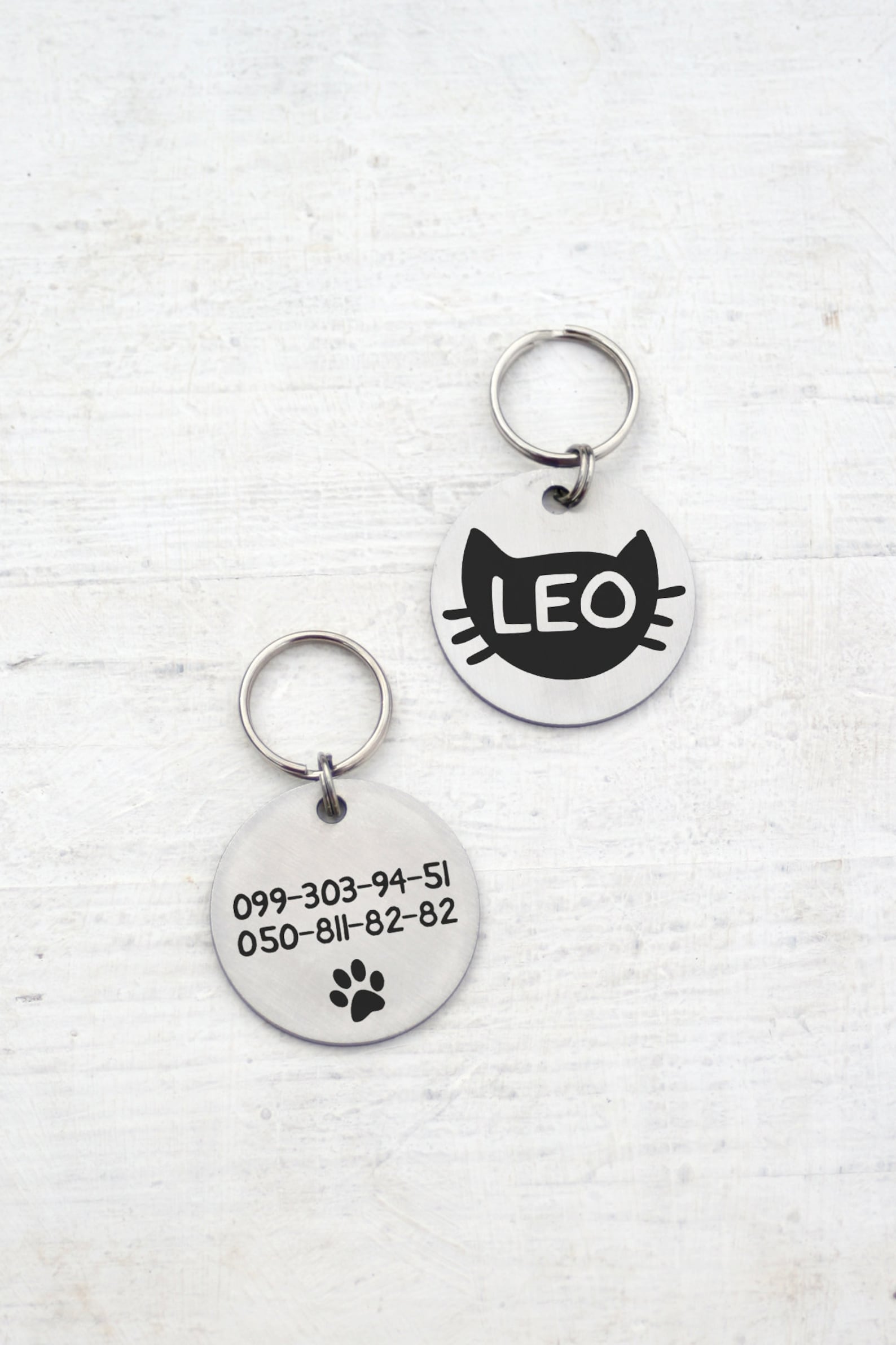 Cat id tag round circle cat tags small dog tags custom | Etsy