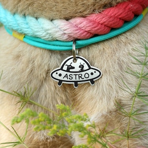UFO Dog Tag, Unknown Flying Object, Alien Dog Tag, Space Id Tad, Rocket ...