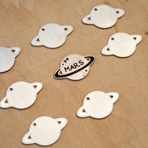 Planet Saturn Dog Tag Space Id Tad Rocket Pet Id Tag Astro - Etsy