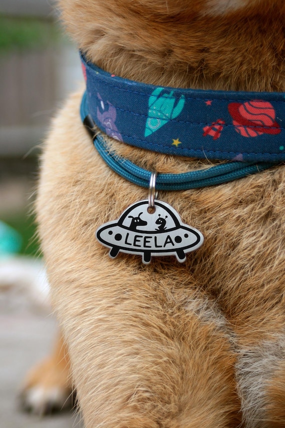 UFO Dog Tag Unknown Flying Object Alien Dog Tag Space Id - Etsy
