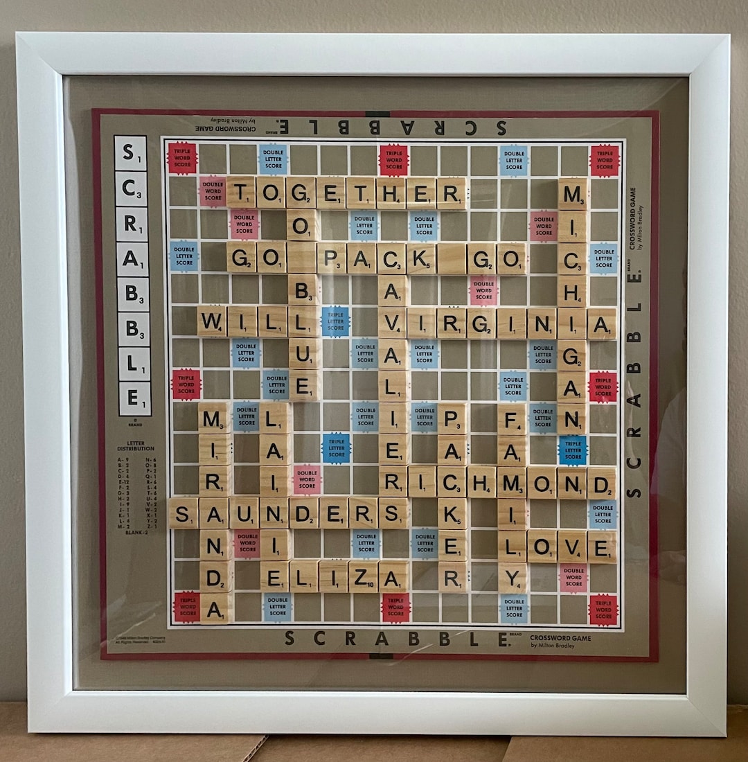 Custom Framed Scrabble Boards - Personalized Gift - Vintage Scrabble Board - Family Tree ...