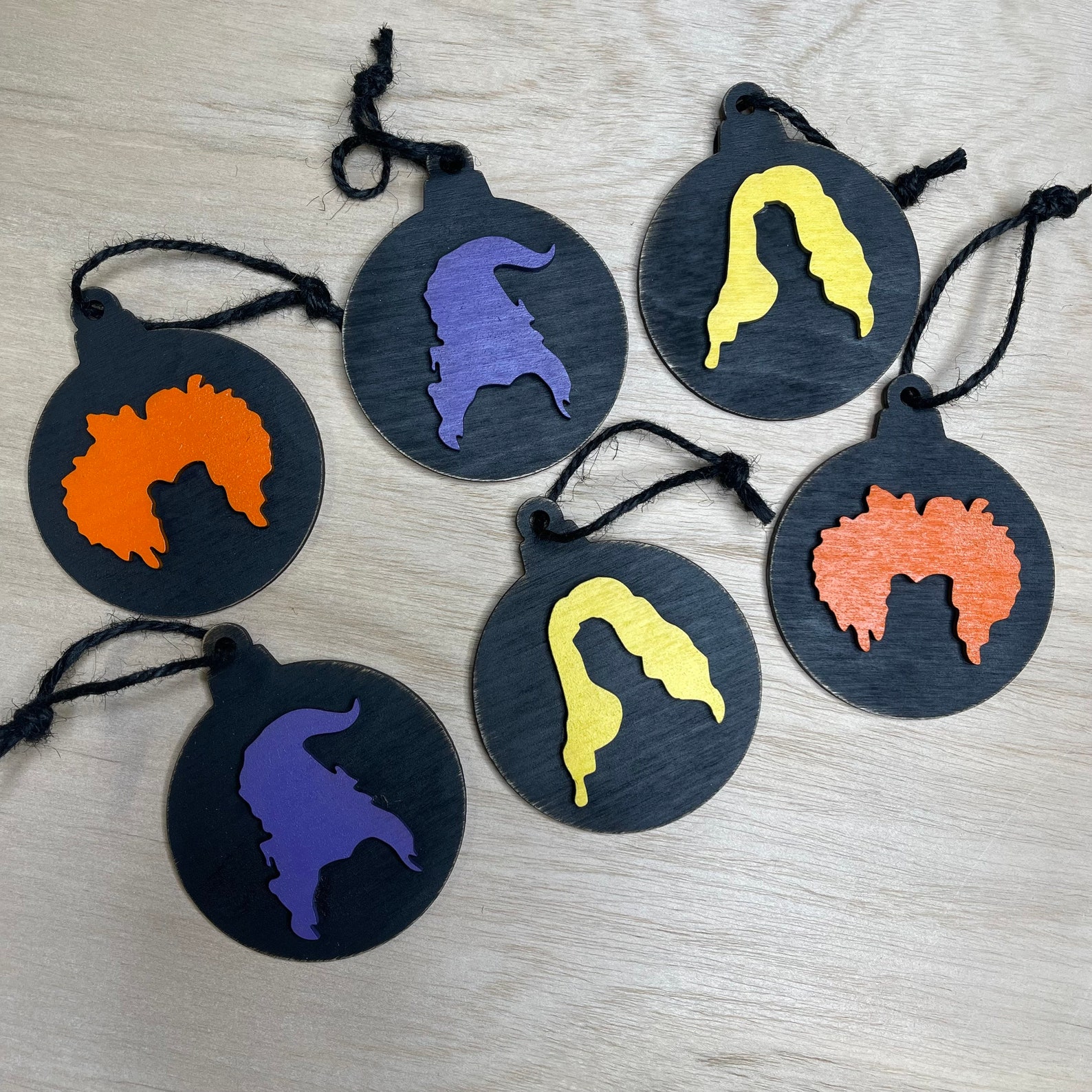 Wood Hocus Pocus Ornaments set of 9 Farmhouse Style Ornament | Etsy