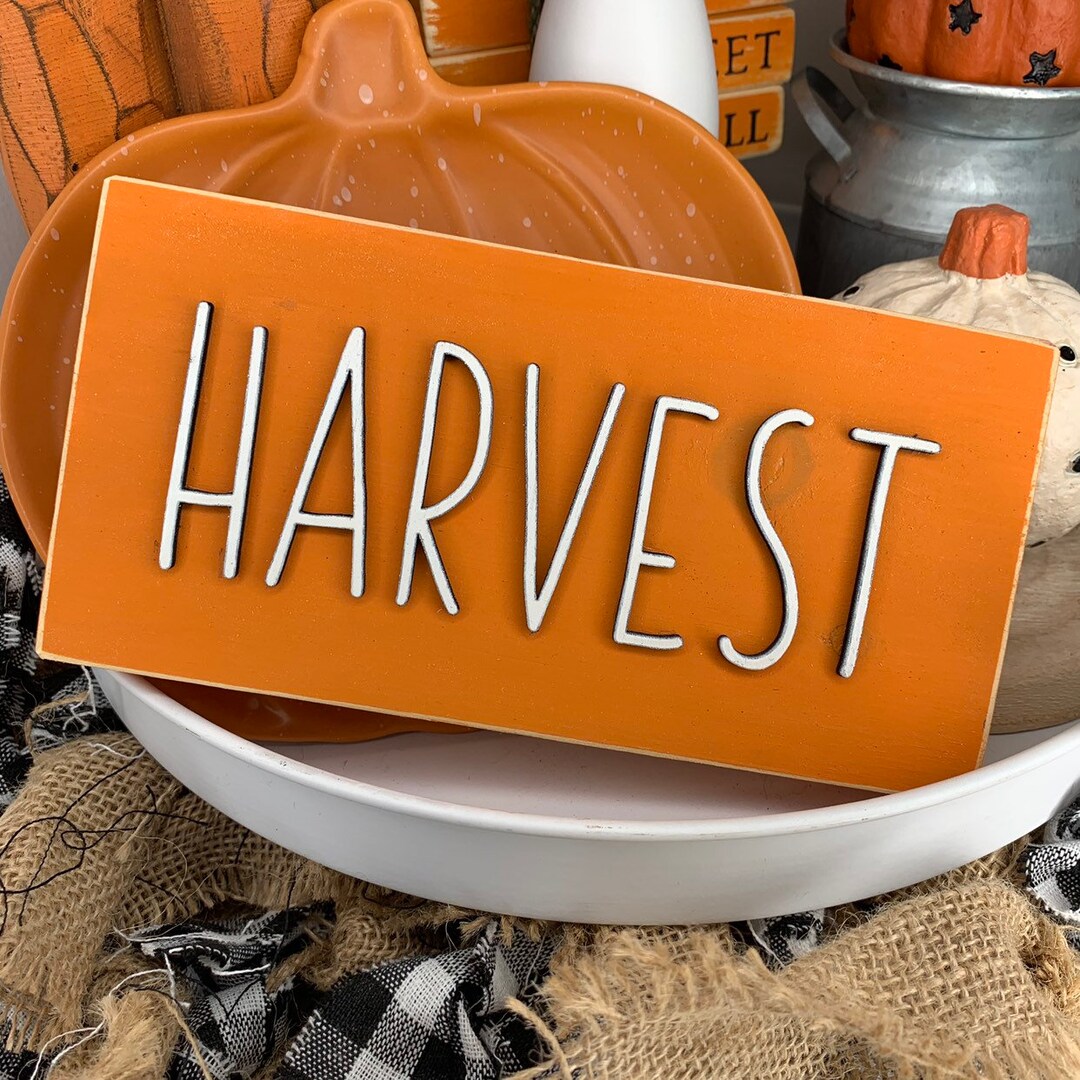 Harvest Block 3D Wood Sign | Fall Sign | Small Wood Sign | Decor | Fall ...
