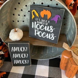 It's Just a Bunch of Hocus Pocus Sisters 3D Wood Signs | Halloween Sign ...