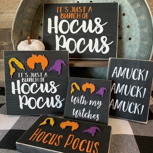 It's Just a Bunch of Hocus Pocus Sisters 3D Wood Signs | Halloween Sign ...