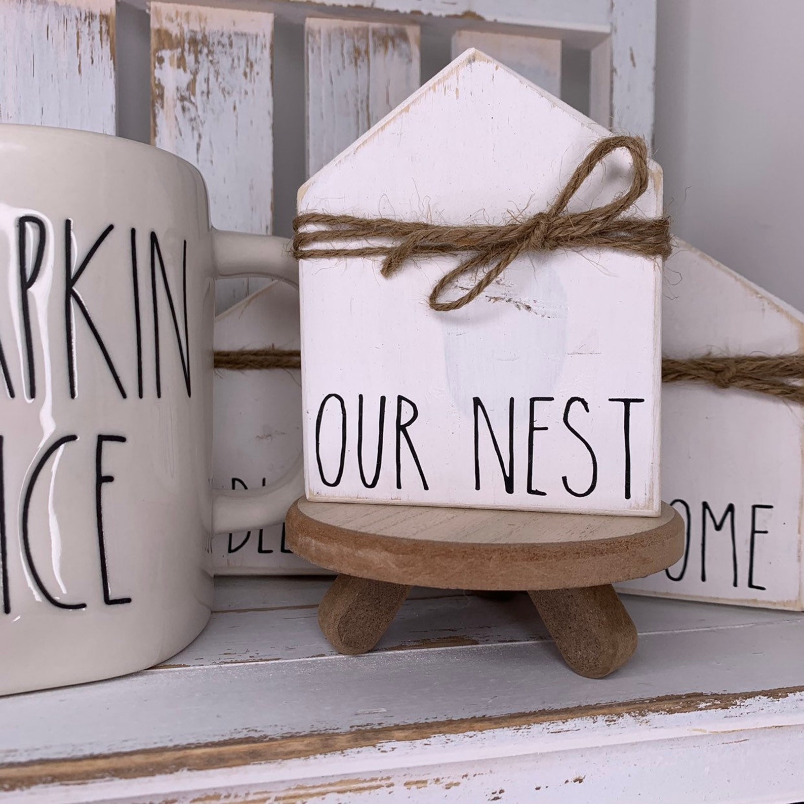 Rae Dunn Inspired Small House Wood Sign Home Sign Mini Wood Sign Home ...