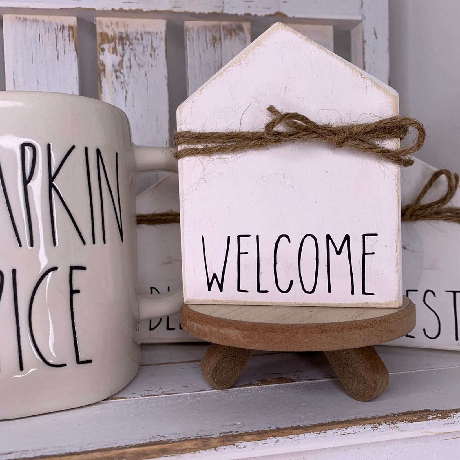 Rae Dunn Inspired Small House Wood Sign Home Sign Mini Wood Sign Home ...