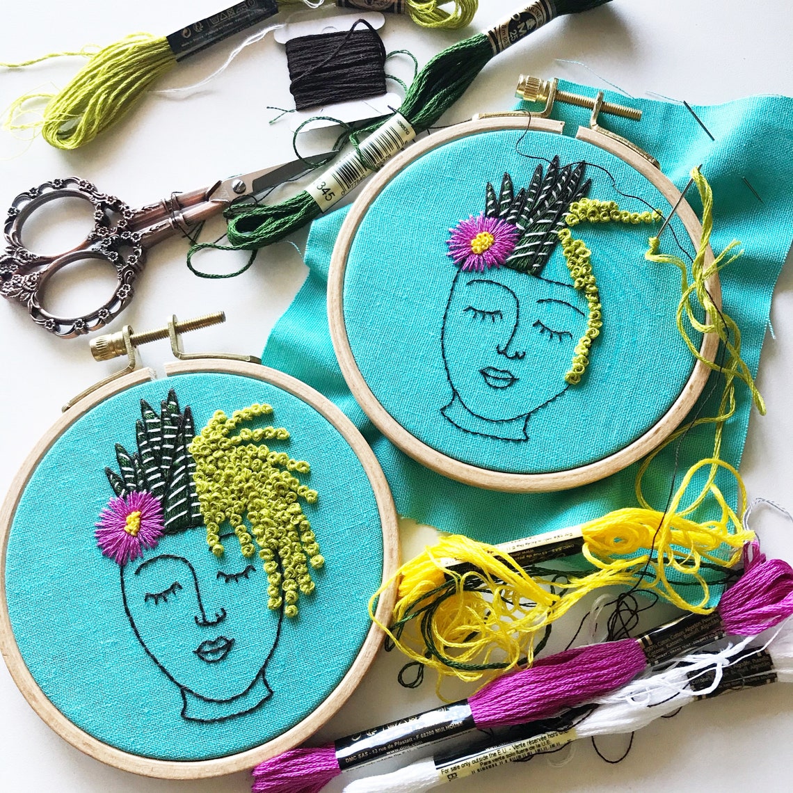 Hand Embroidery Pattern PDF Plant Lady Zen Zoe Embroidery - Etsy