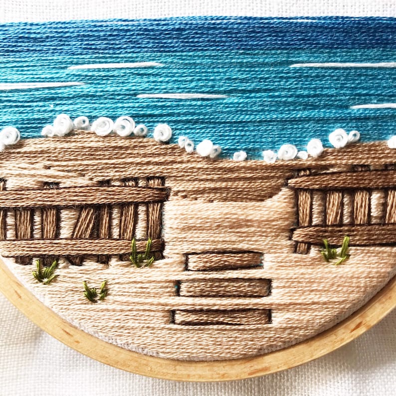 A Day at the Beach Hand Embroidery Pattern PDF | Etsy