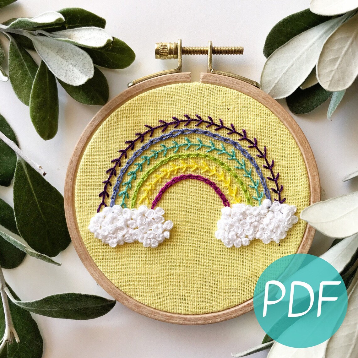 Rainbow Embroidery Pattern PDF Beginner Hand Embroidery DIY | Etsy
