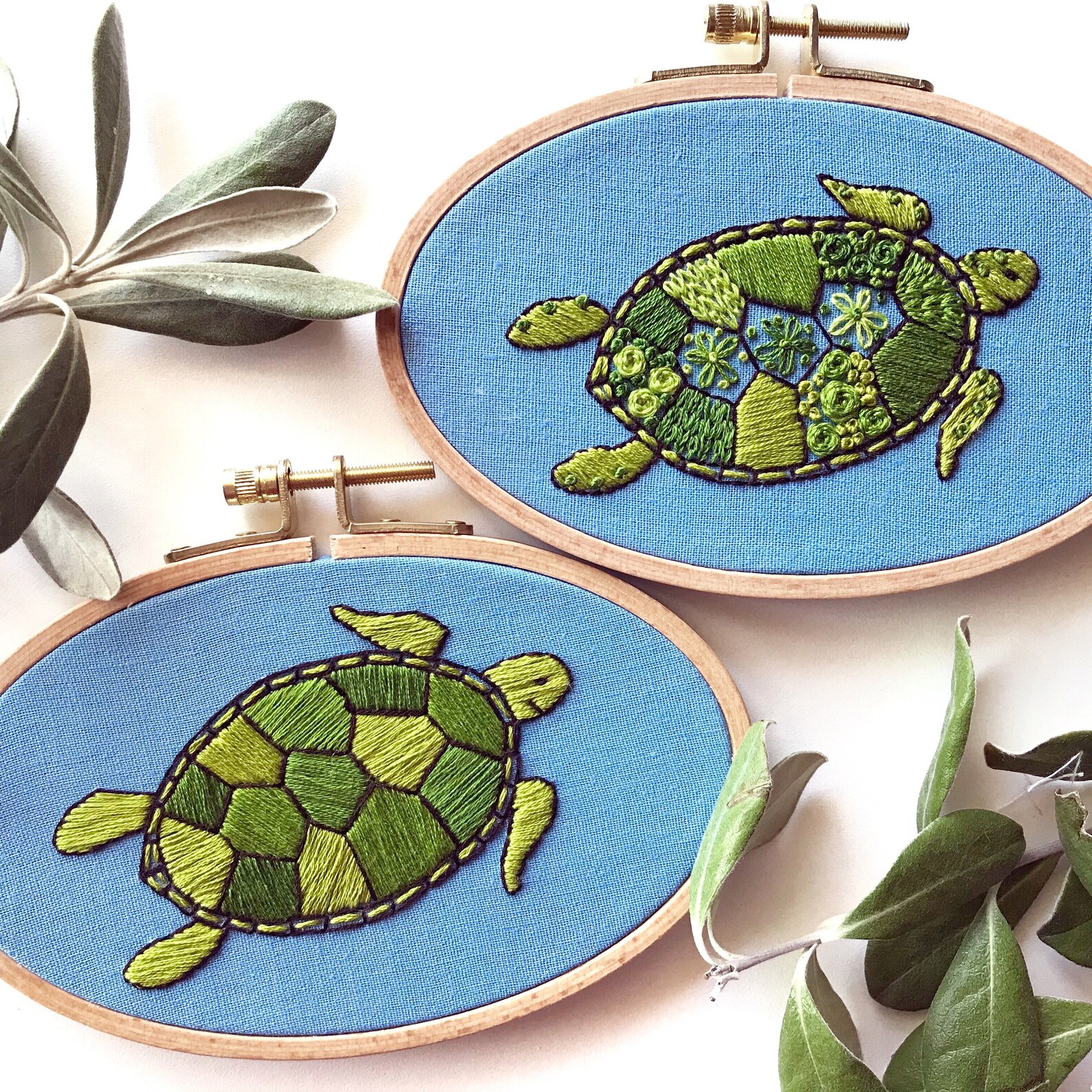 Green Sea Turtle Beginner Hand Embroidery Pattern PDF DIY - Etsy