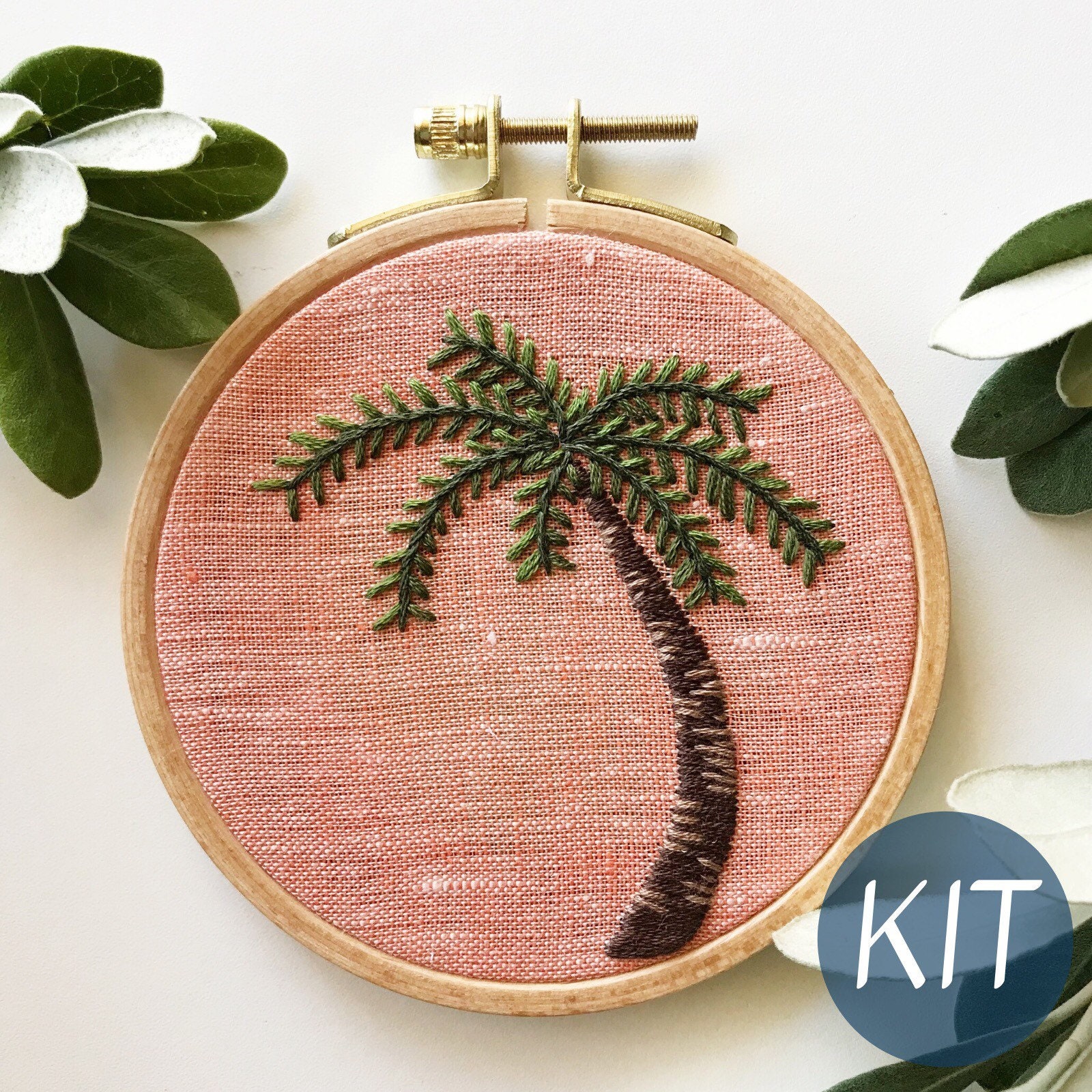 Hand Embroidery Kit Palm Tree Embroidery Hoop Art Complete - Etsy