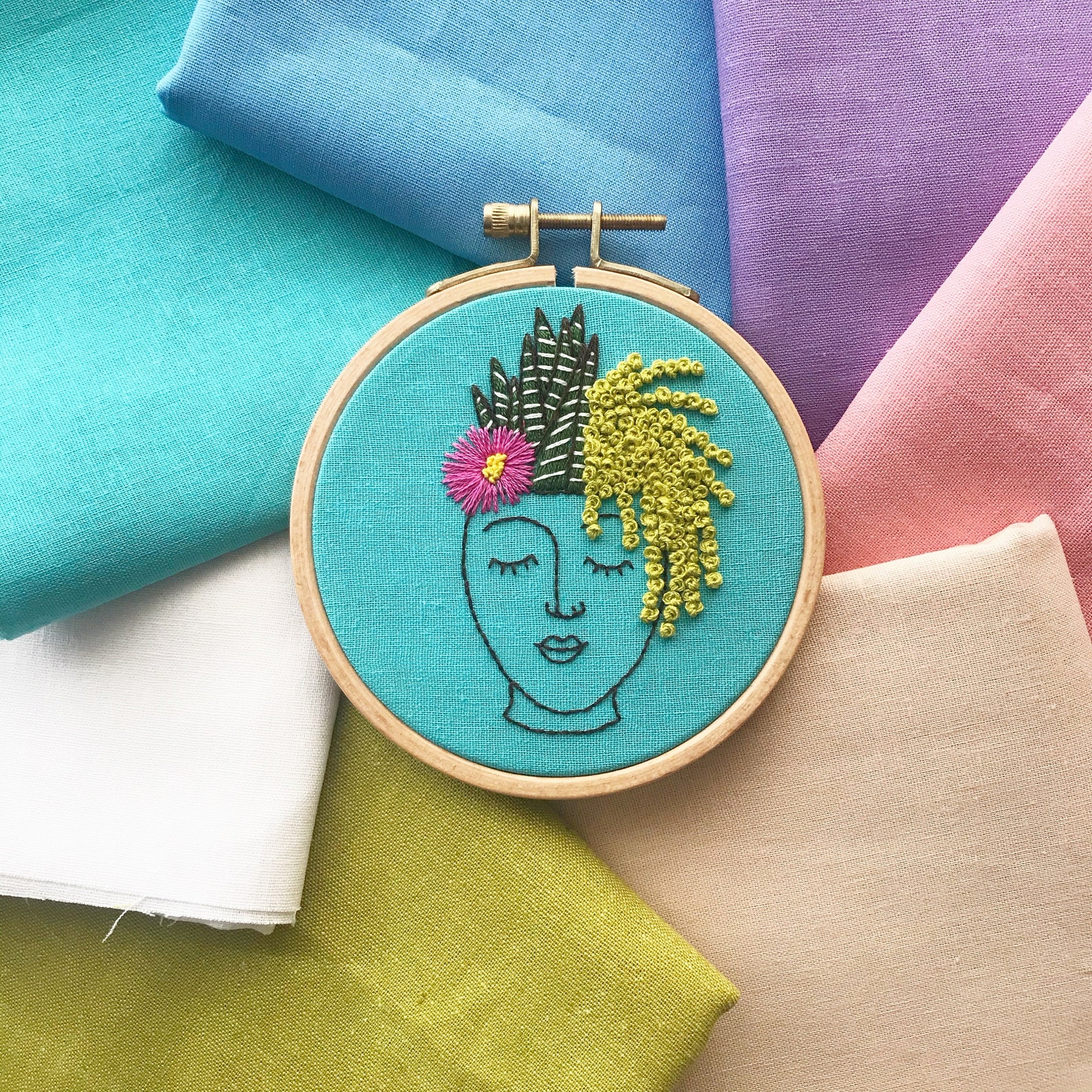 Hand Embroidery Pattern PDF Plant Lady Zen Zoe Embroidery - Etsy