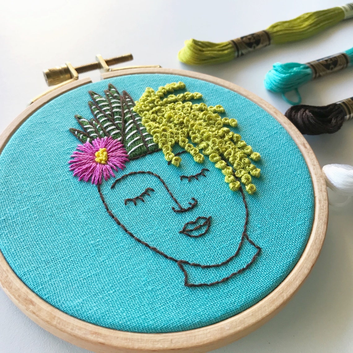 Hand Embroidery Pattern PDF Plant Lady Zen Zoe Embroidery - Etsy