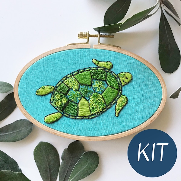 Turtle Embroidery - Etsy