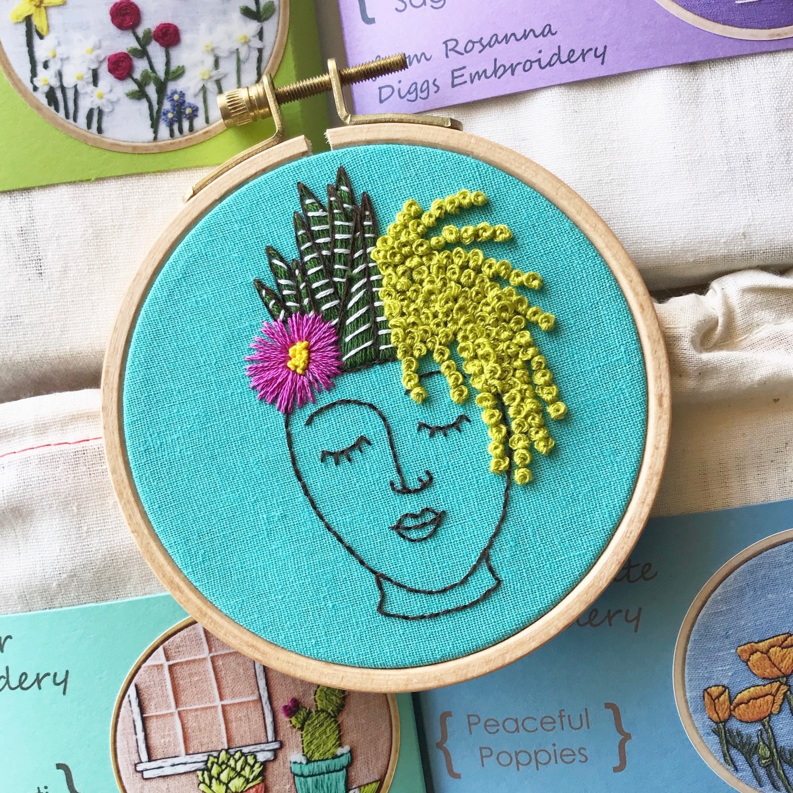Hand Embroidery Pattern PDF Plant Lady Zen Zoe Embroidery - Etsy